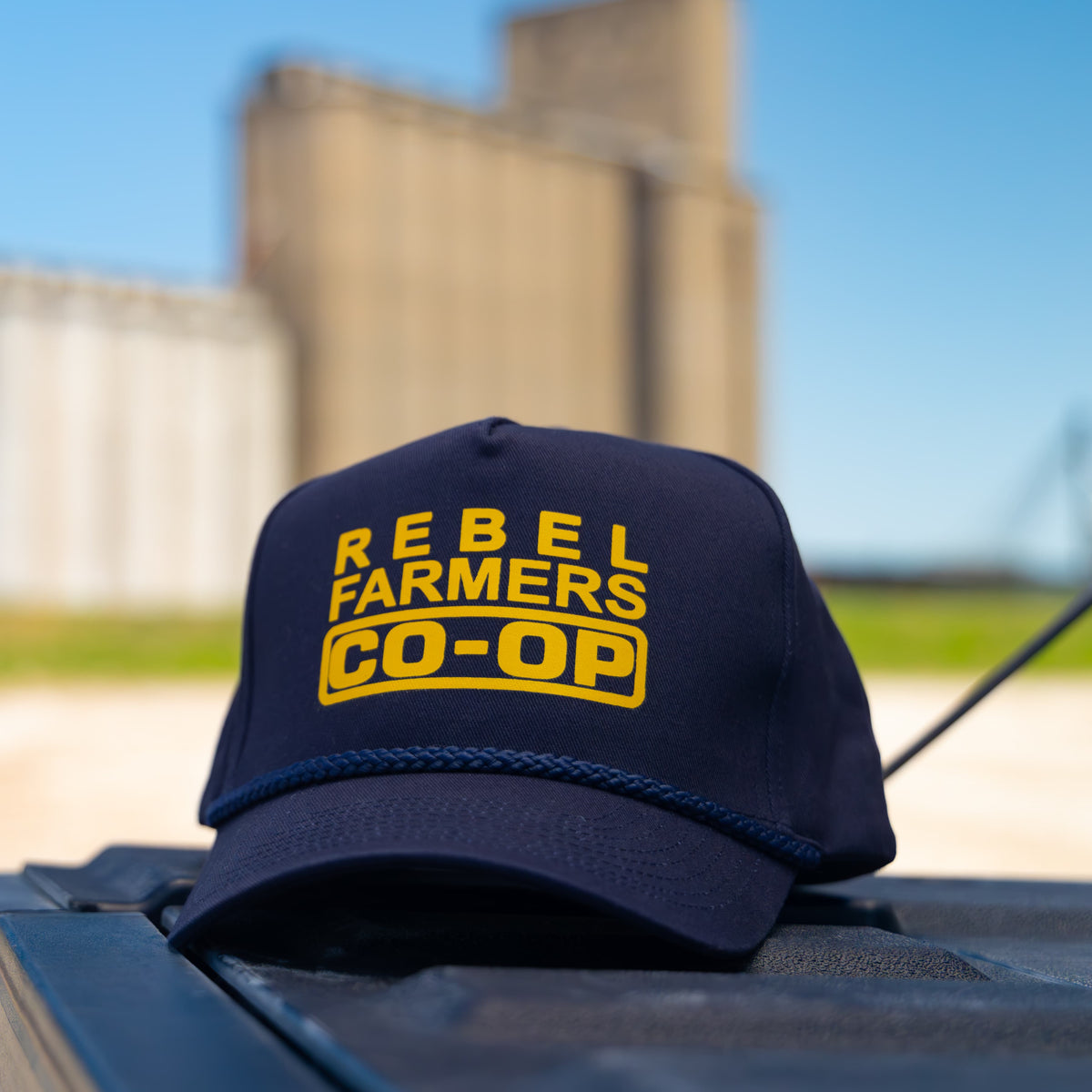 Rebel Farmers CO-OP Cap Blue & Gold – Gatlin Didier's Bar X Apparel