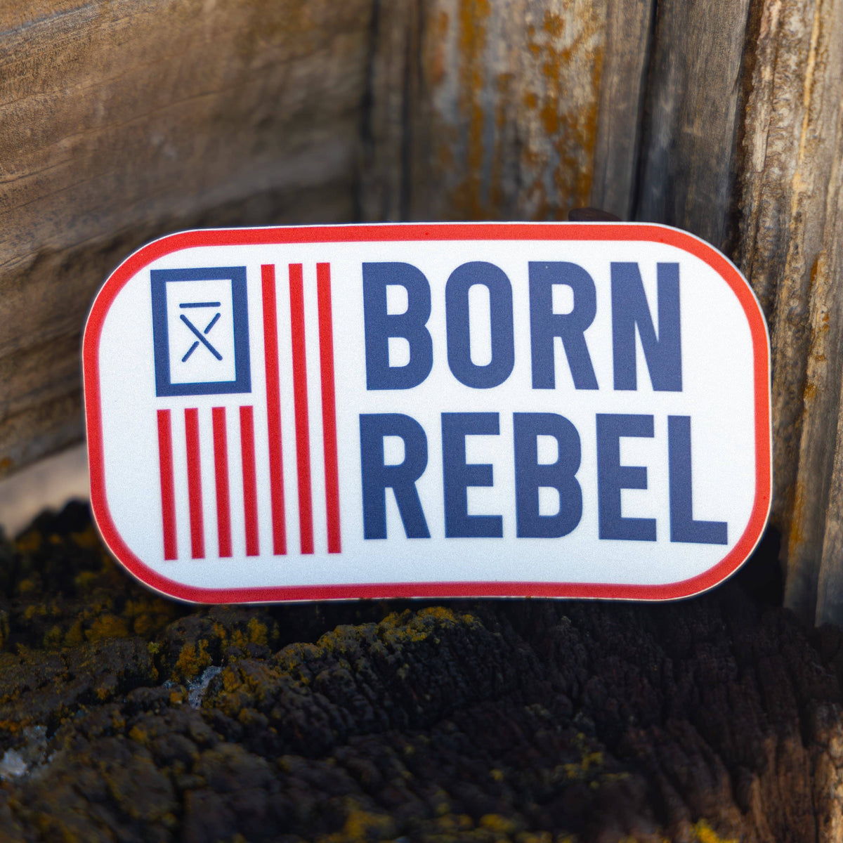 BORN REBEL Sticker – Gatlin Didier's Bar X Apparel